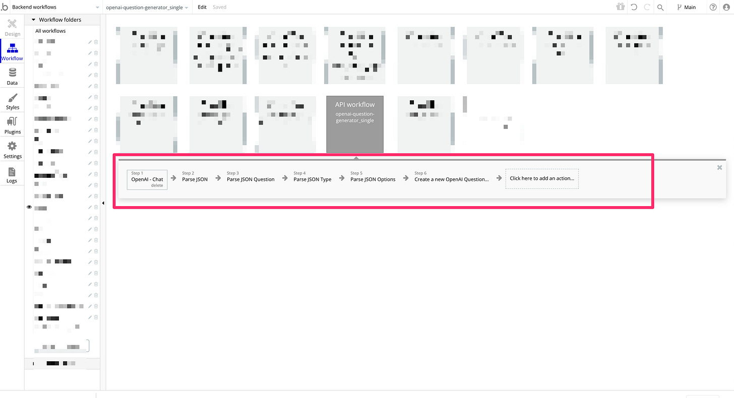 Building complex features using OpenAI in Bubble