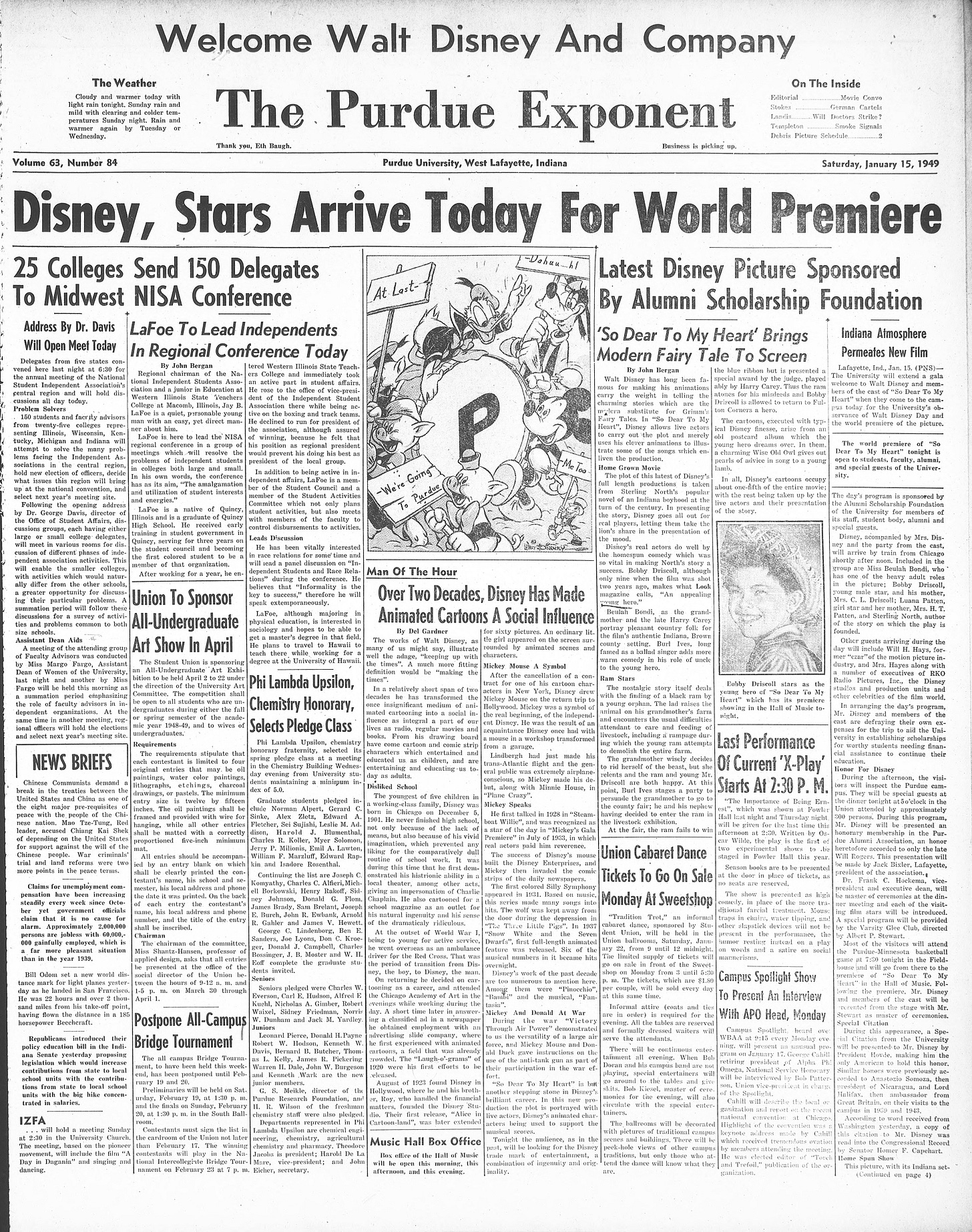 The day Walt Disney came to Purdue - by Dave Bangert
