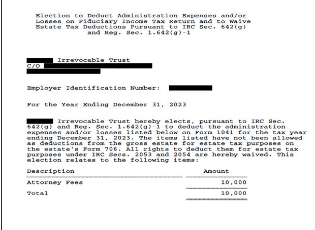 706 or 1041: Evaluating the 642(g) Election