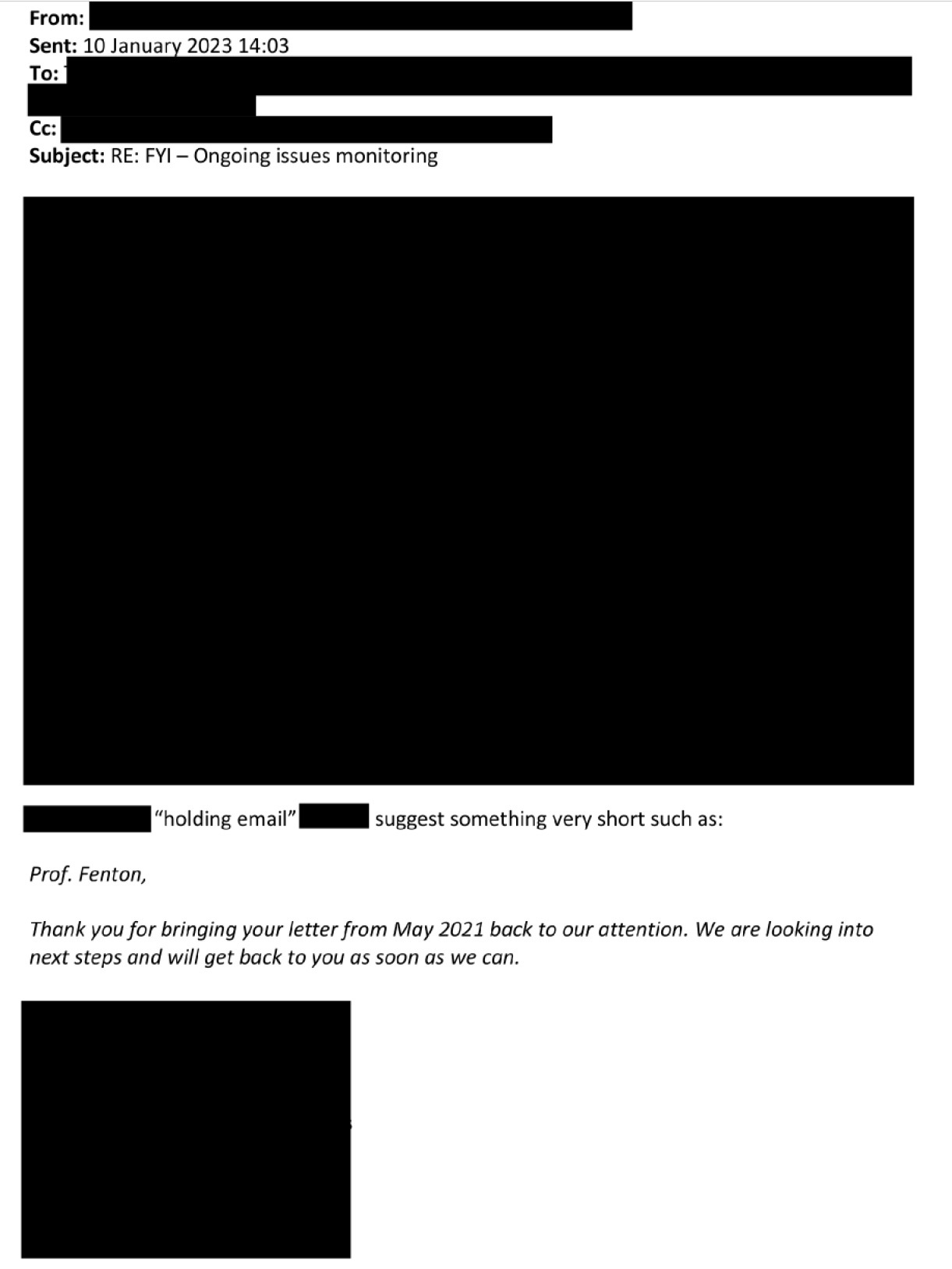 The Lancet heavily redact their response to our subject access request ...