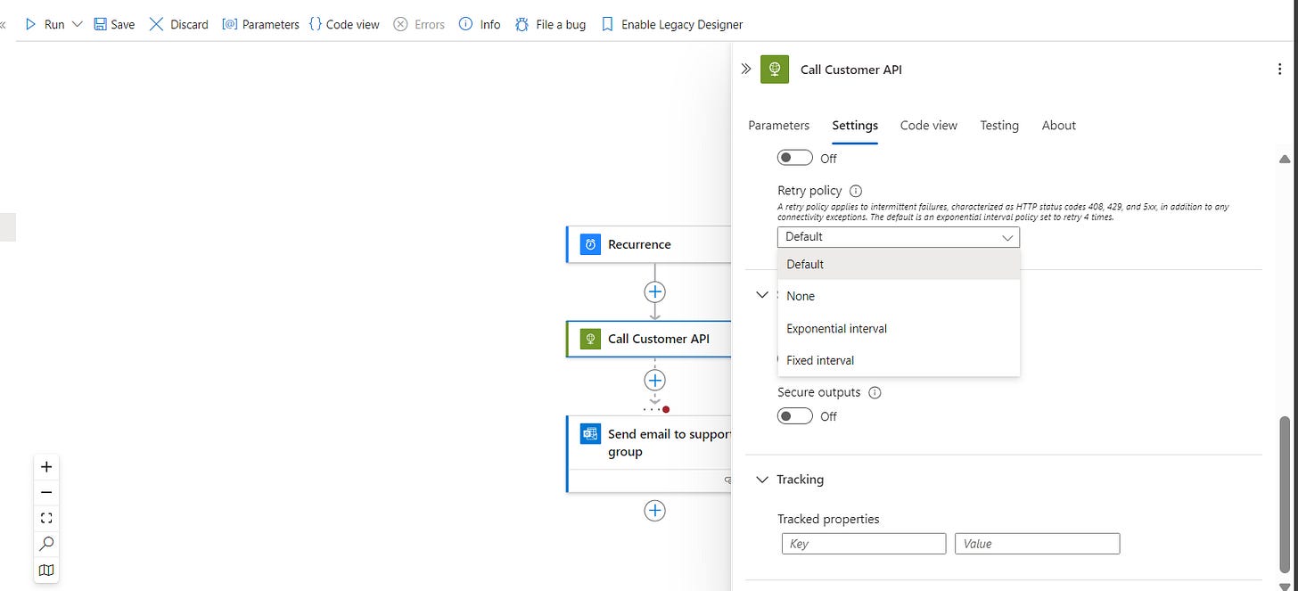 Full tutorial: Handling Errors and Retries in Azure Logic Apps.