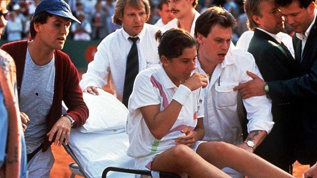 The stabbing of Monica Seles - by Steve Hull - The Replay