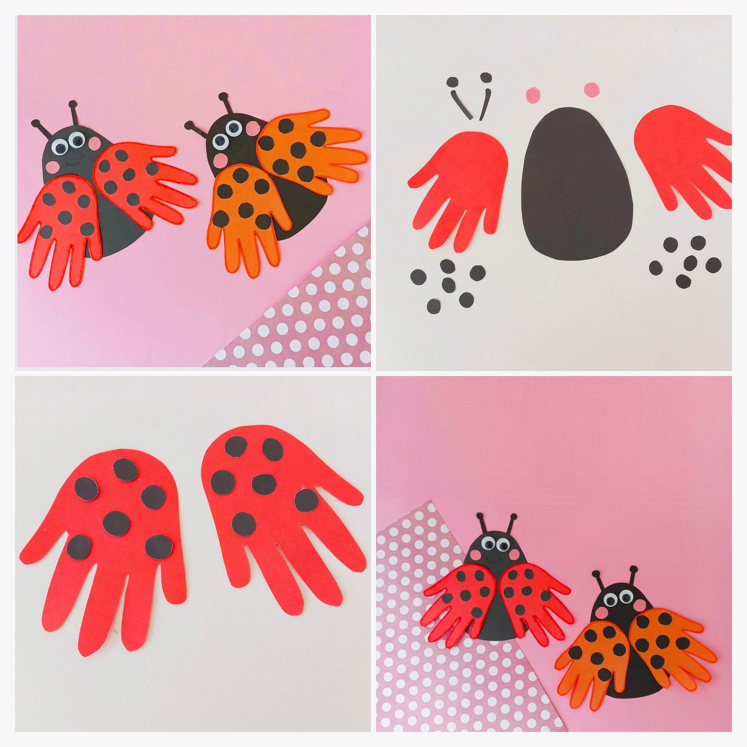 Ladybug Handprint Craft + Mother's Day Coloring Pages 🐞