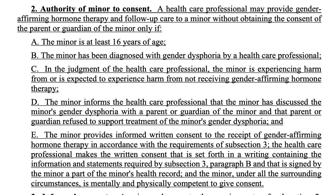 Maine Adds Gender Affirming Care To Youth-Consent Care At Age 16