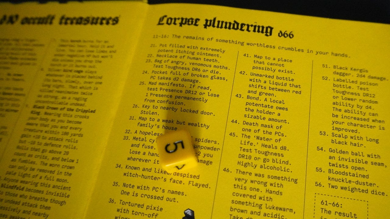 How to use D66 random tables - Skeleton Code Machine