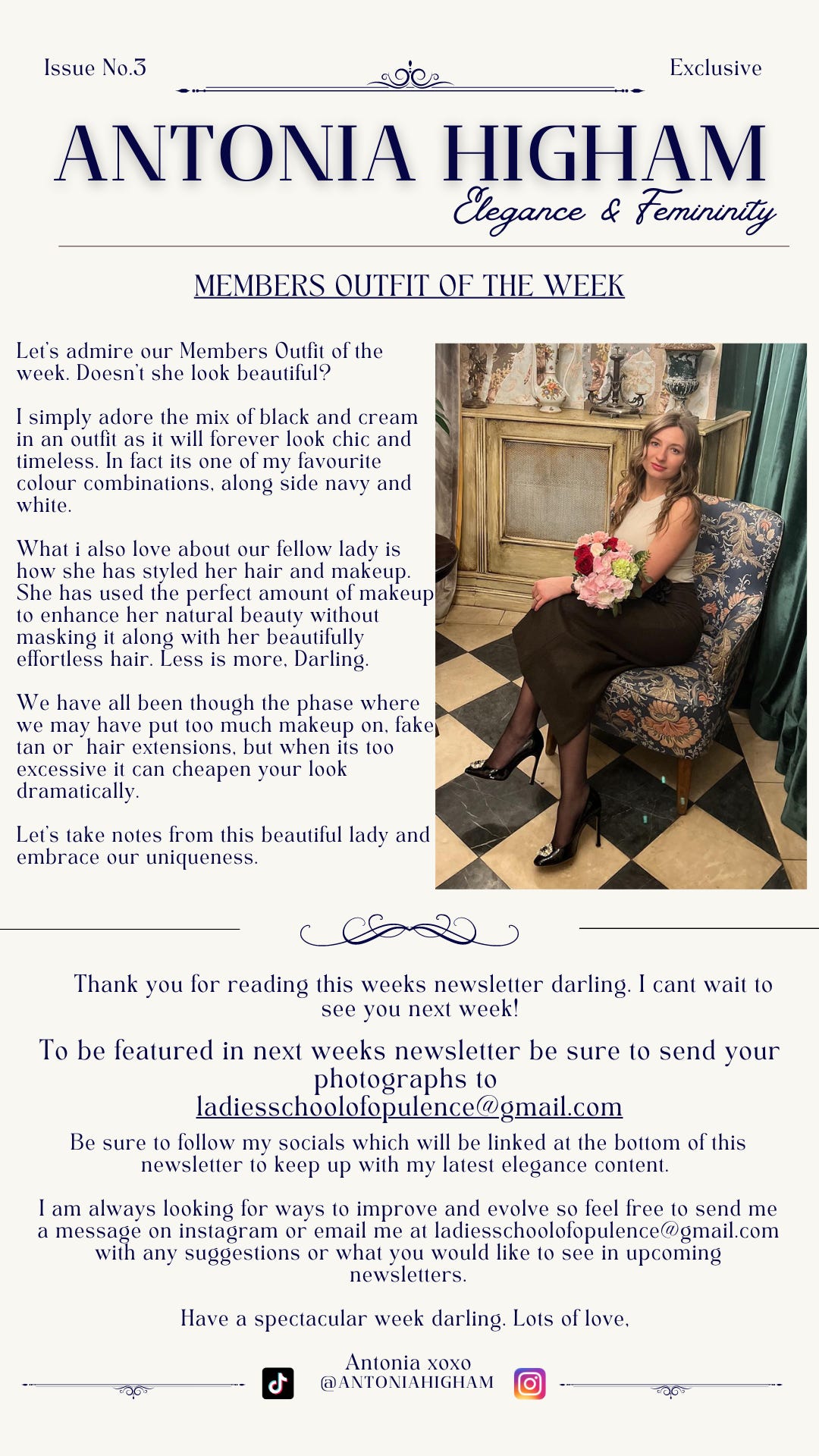 Elegance Newsletter - Issue 3 - Antonia Higham