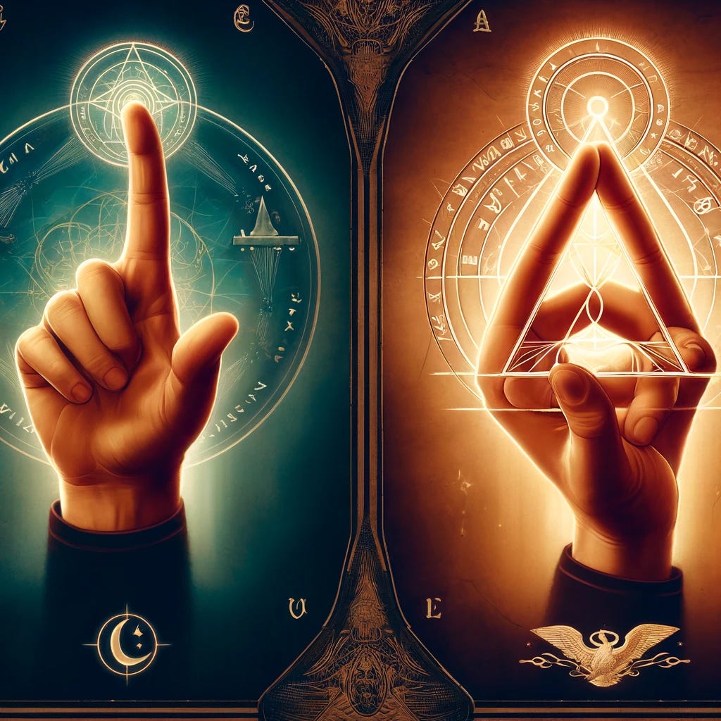 Hand Signals of Baphomet and Baal - by Mark Davey