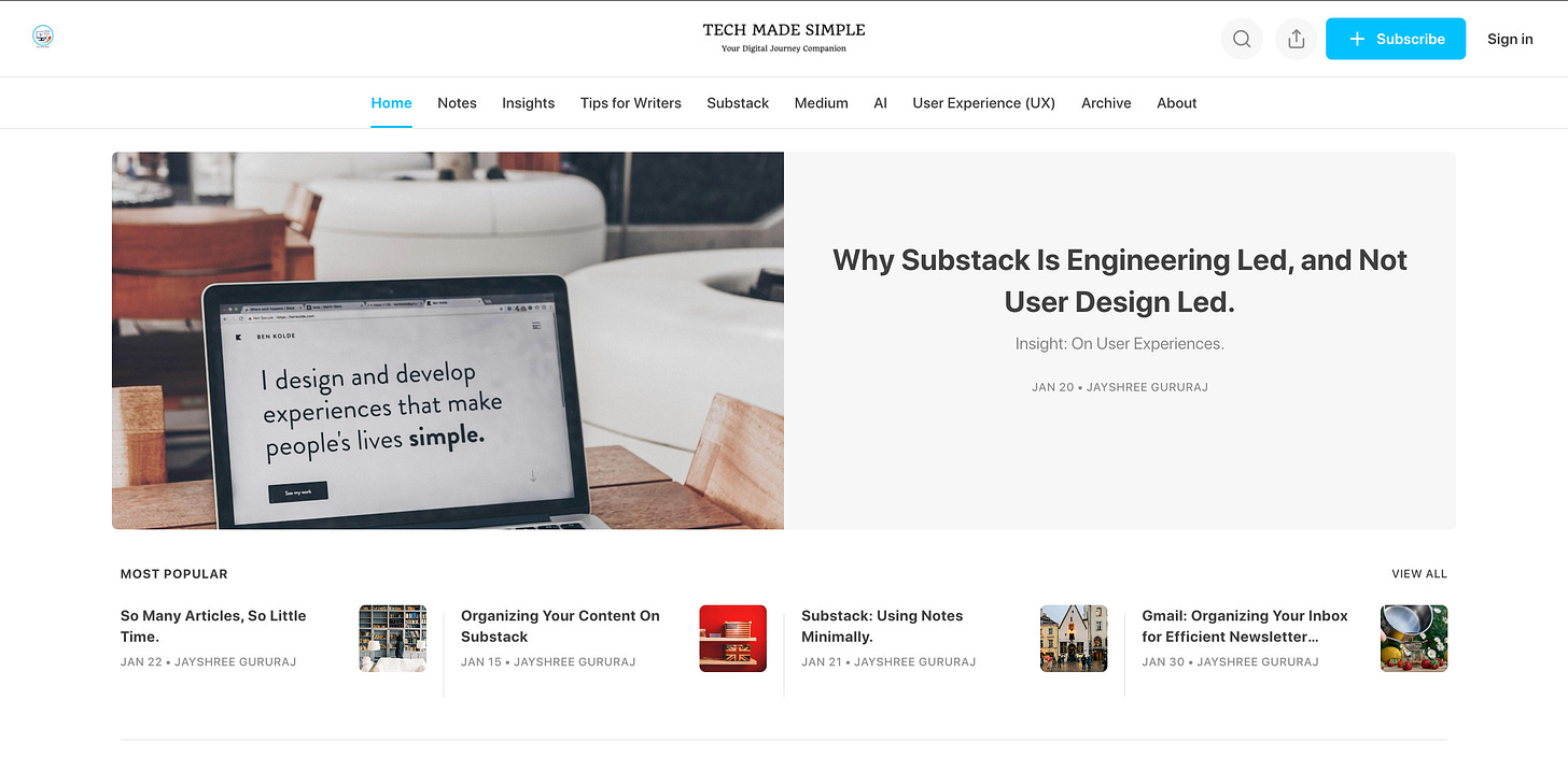 Substack: Designing Your Publication Home Page.