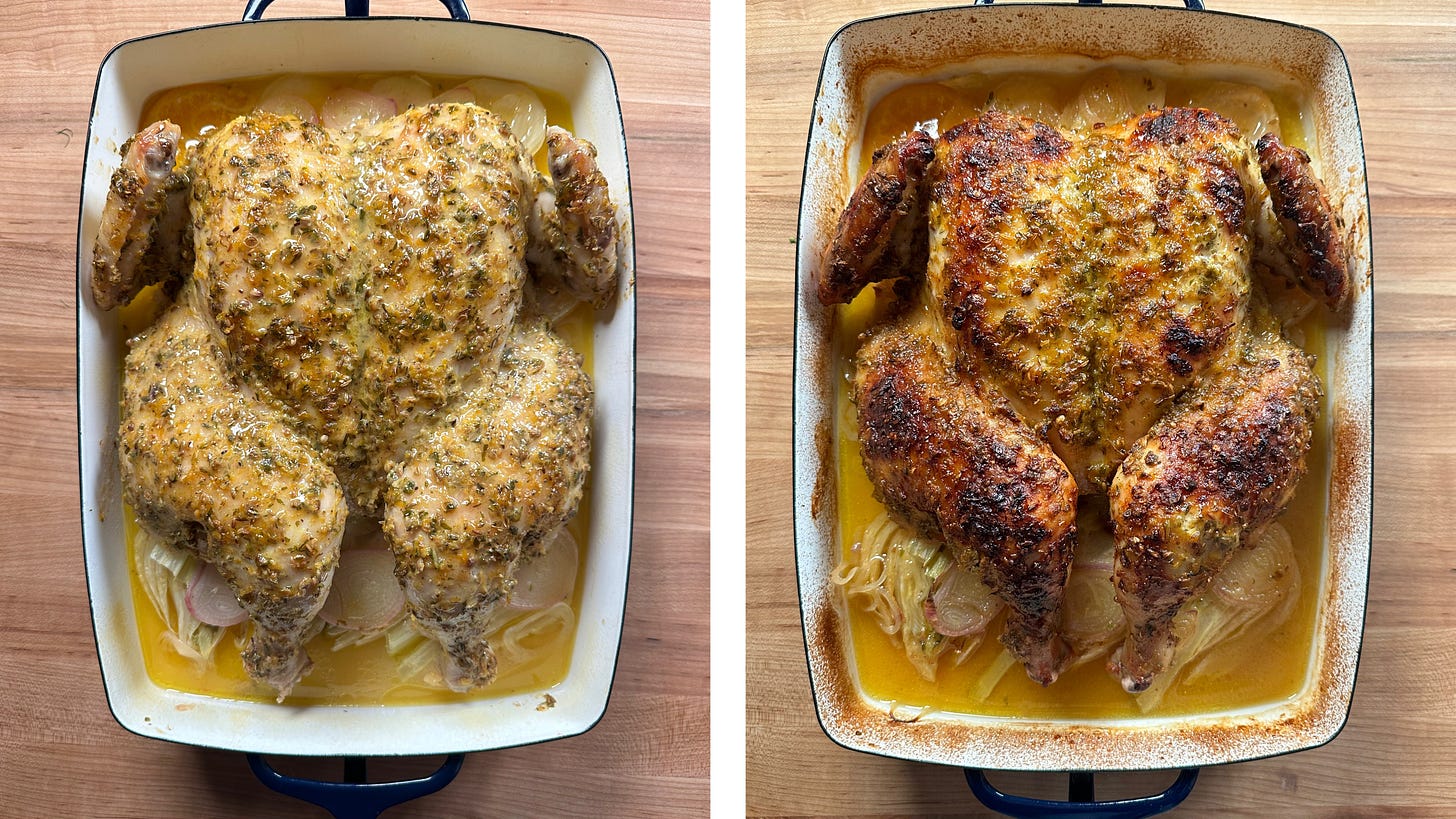 Orange Chicken Roast with Fennel and Shallots