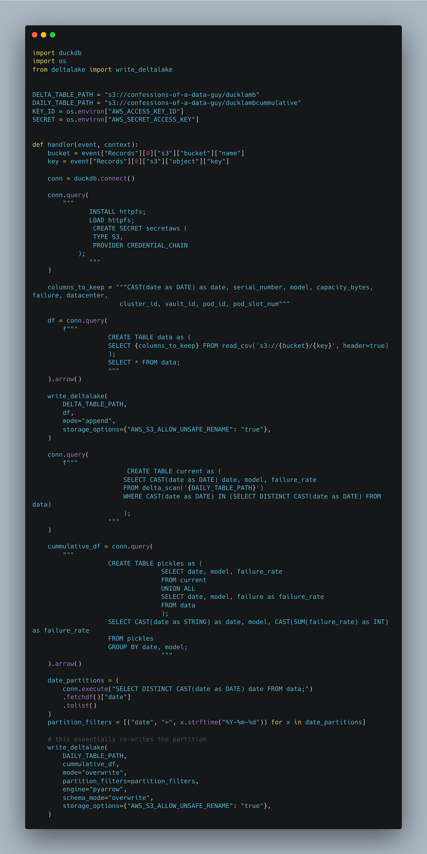 AWS Lambda + DuckDB (and Delta Lake) - by Daniel Beach