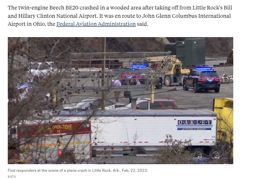 Arkansas plane crash outside of Clinton Airport connected to Bedford ...