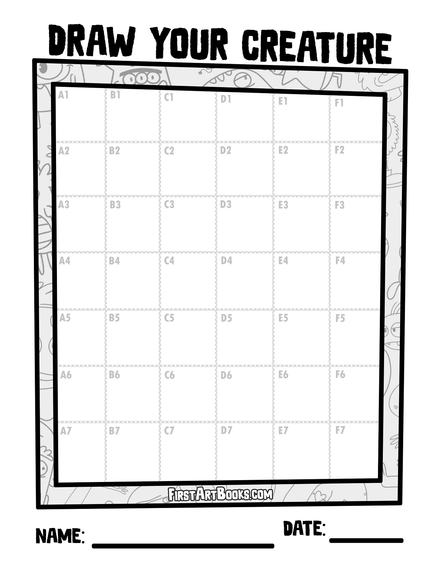 Free Activity Page: Draw A Weird Creature By Grid! | Learn To Draw ...