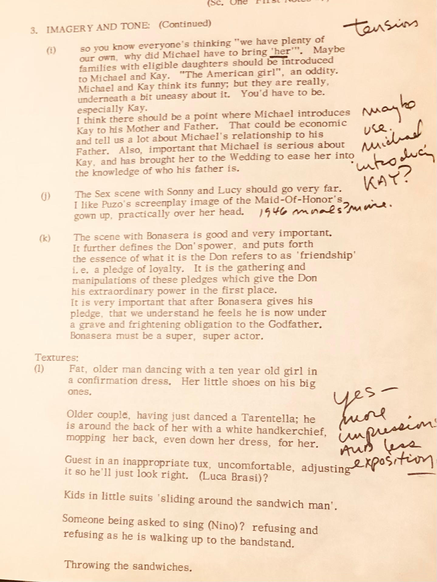 Francis Ford Coppola's "Godfather Notebook"