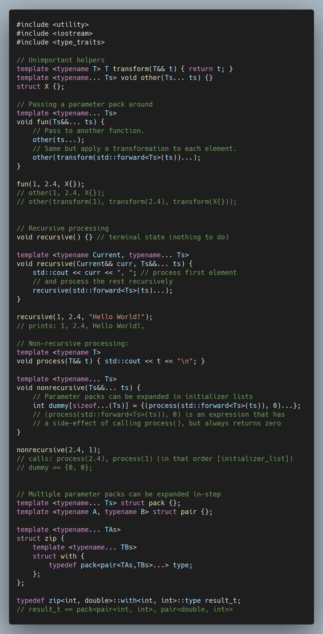Daily bit(e) of C++ | parameter pack - by Šimon Tóth