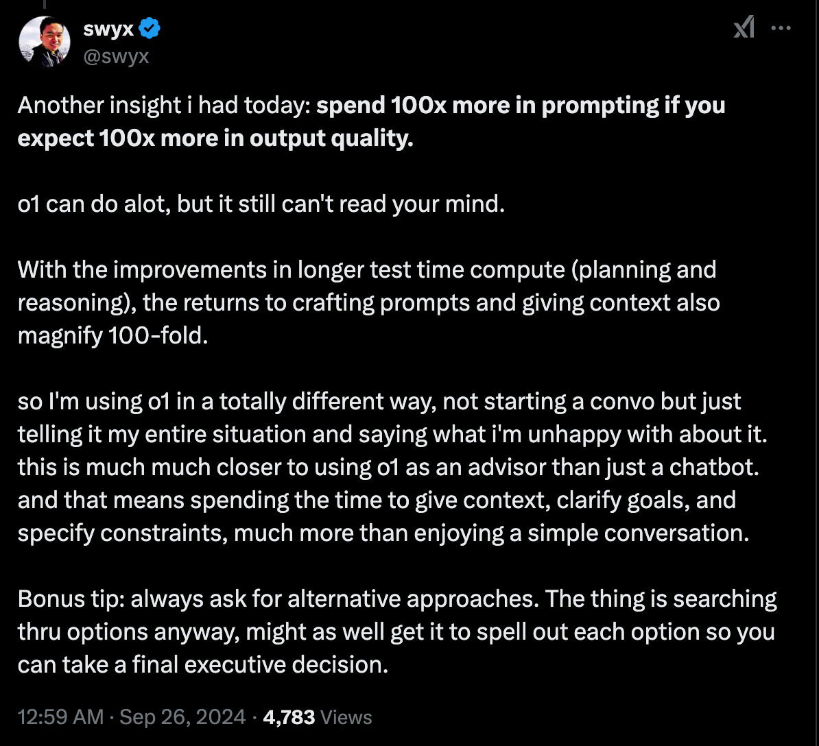 o1 isn’t a chat model (and that’s the point)