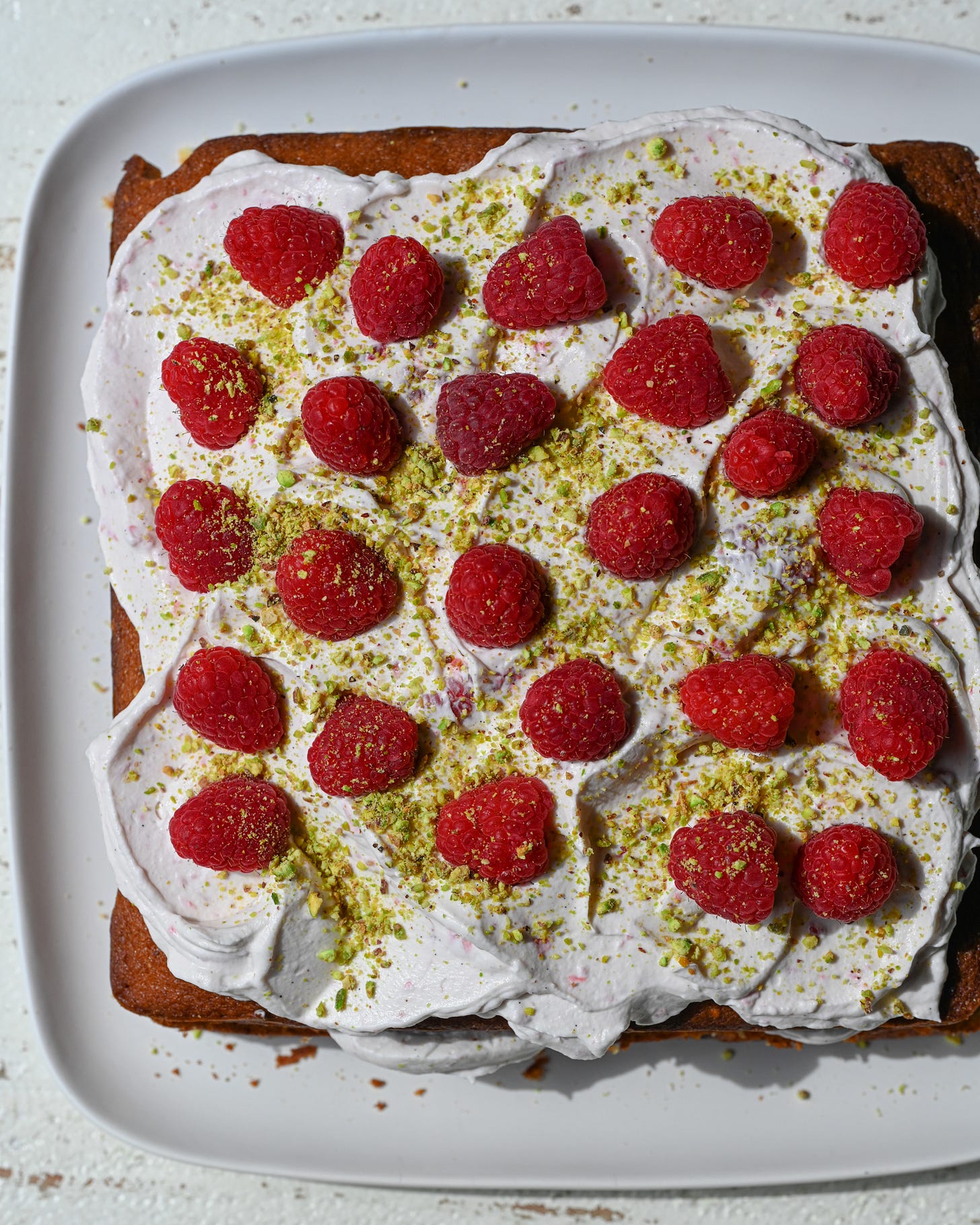 Raspberry Pistachio Cake - by Sam - buttermilk weekly