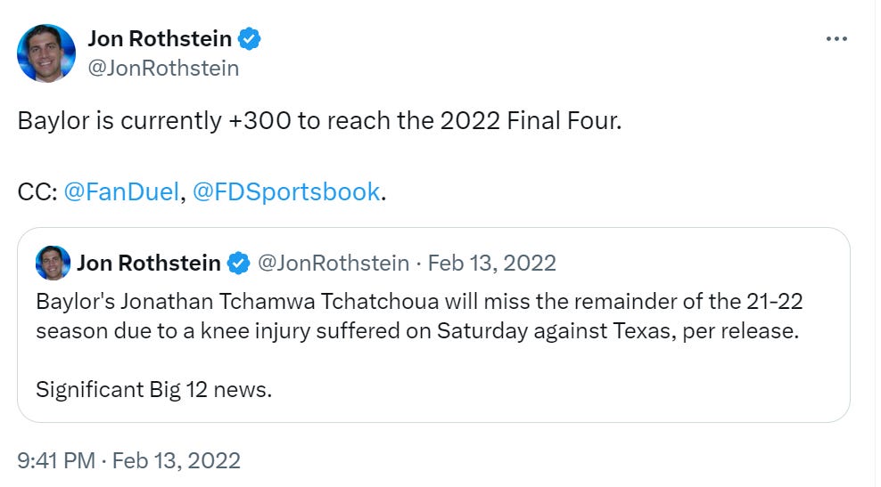 Jon Rothstein and the art of the hilariously timed tweet