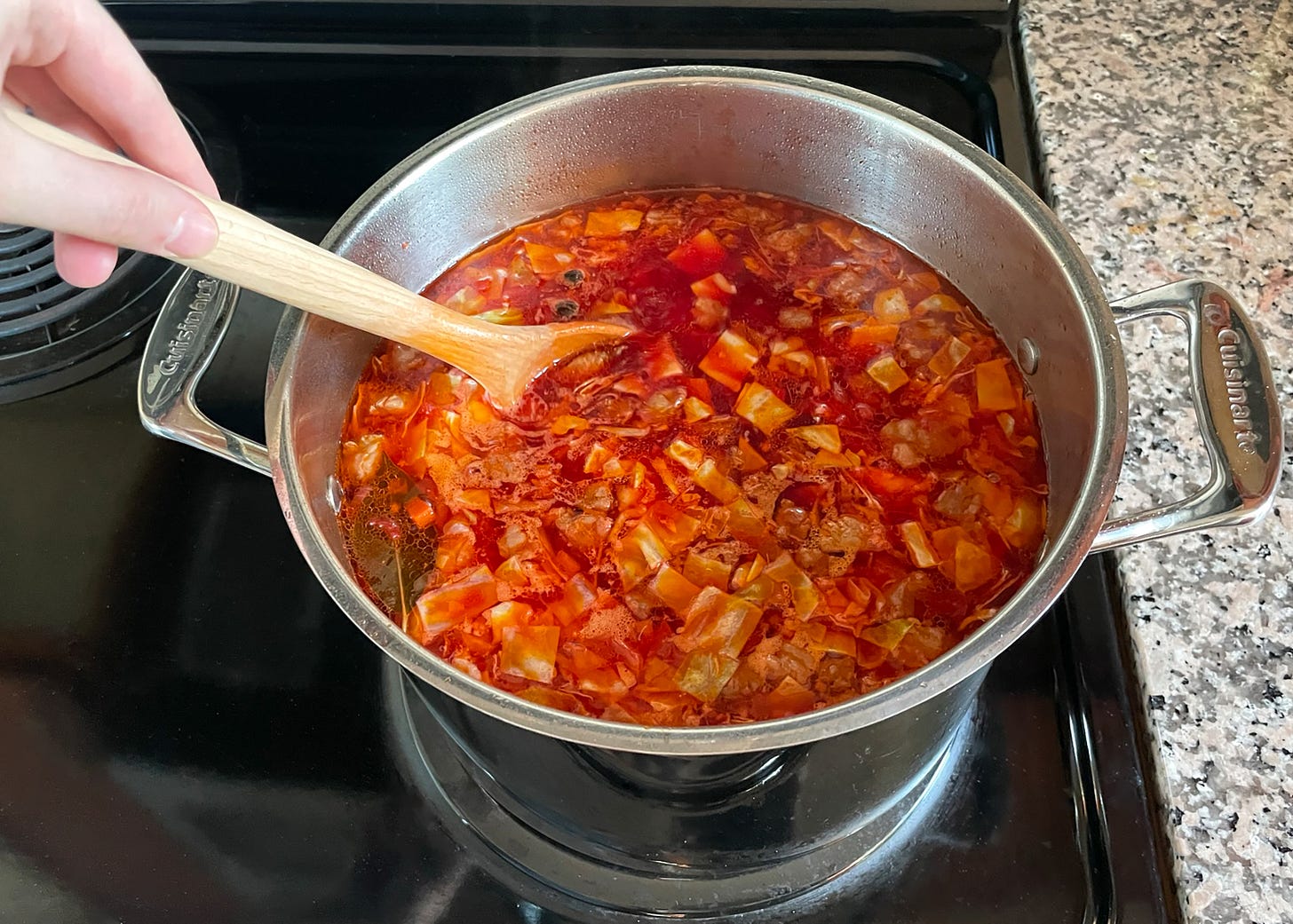 Ukrainian borscht recipe from my mother-in-law's cookbook