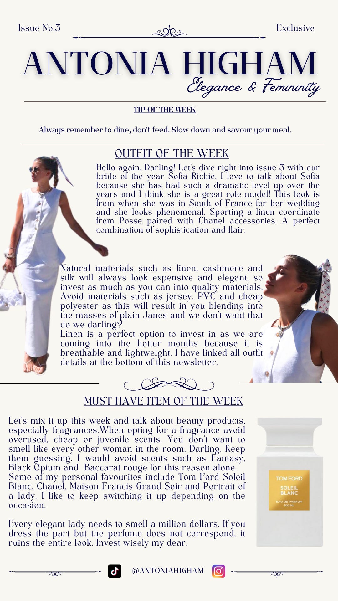 Elegance Newsletter - Issue 3 - Antonia Higham