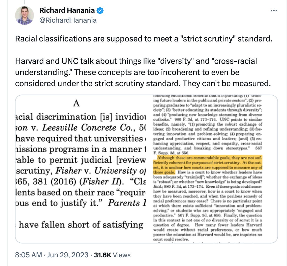 Why SFFA v Harvard Matters - Richard Hanania's Newsletter