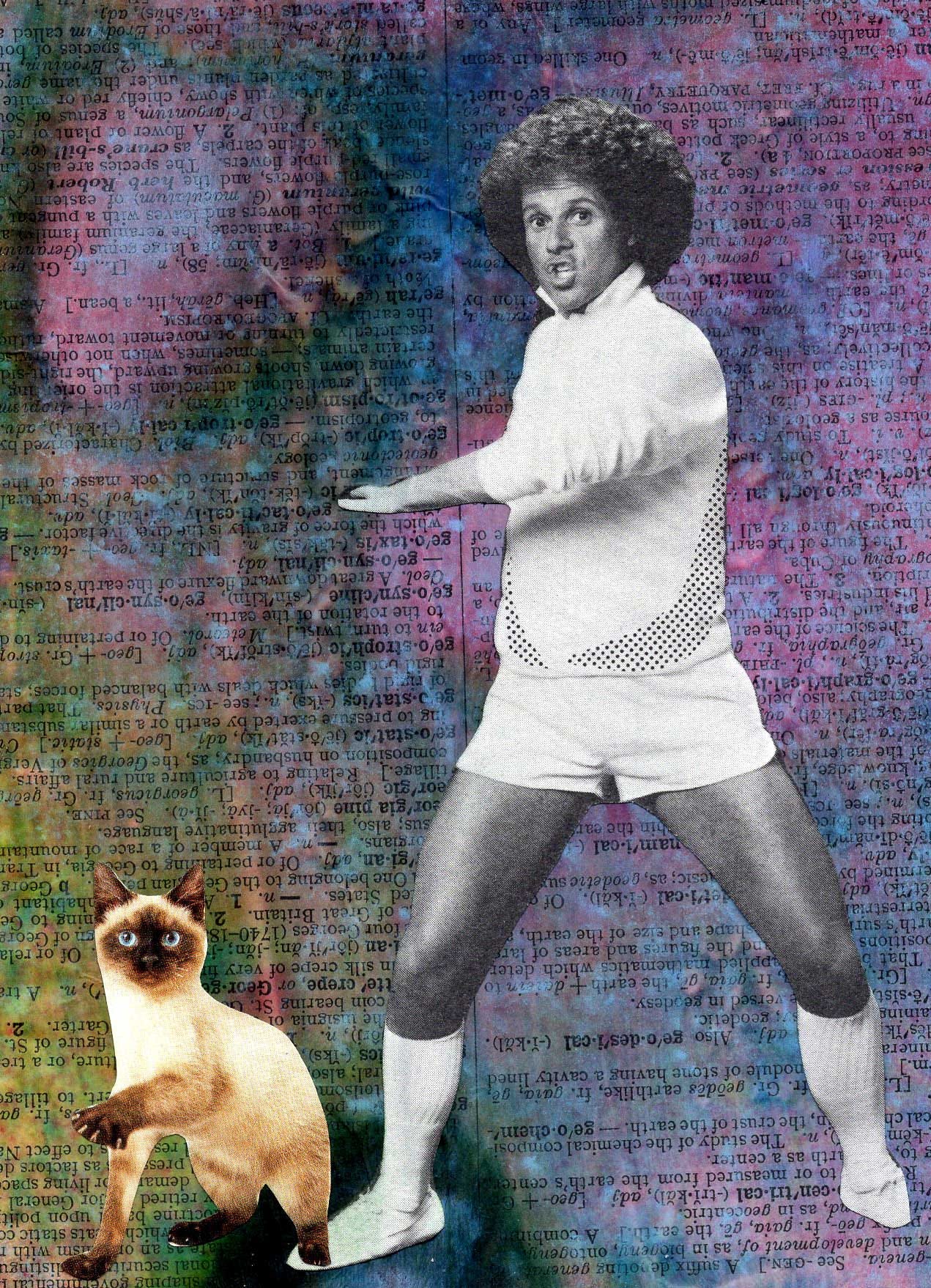 Richard Simmons exercising with cats - by Jen Russell