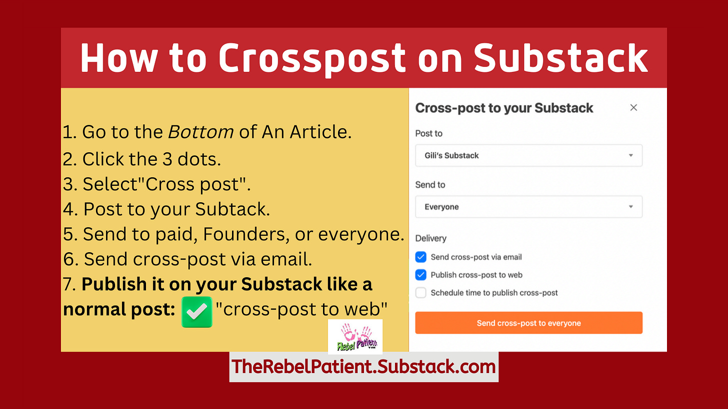 Grow Your Reputation and Email List Today on Substack: Restack or Cross-post