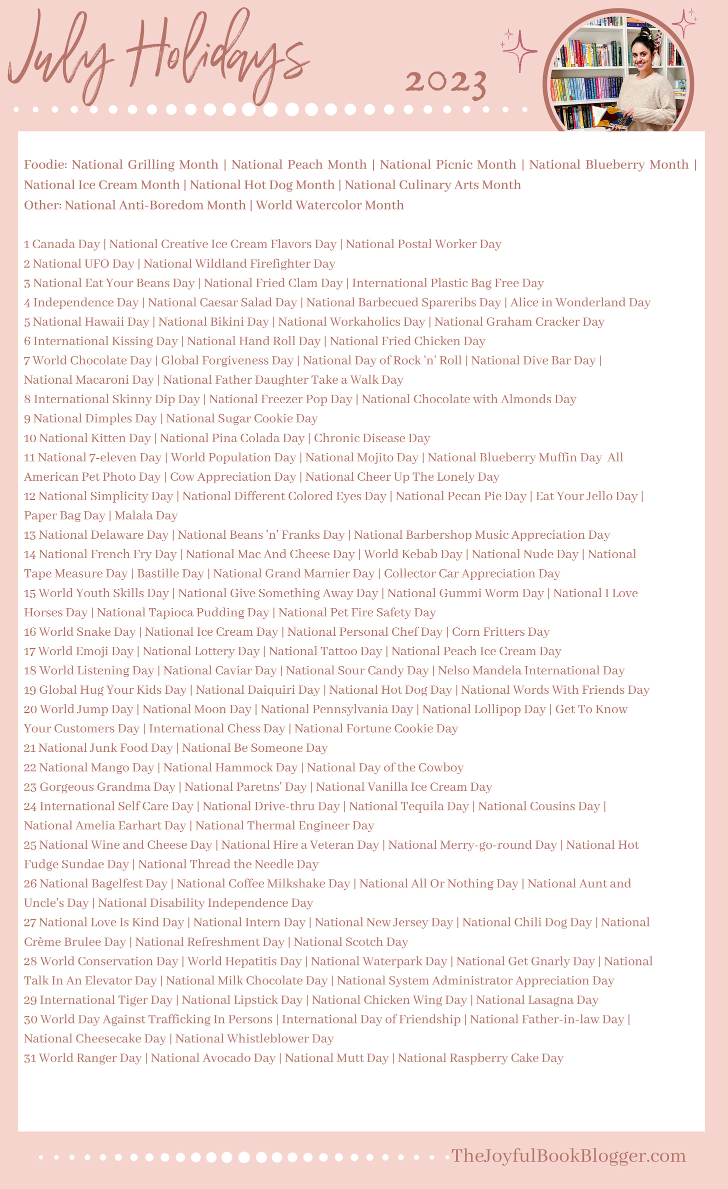 July 2023: Fun National Holidays - The Joyful Book Blogger