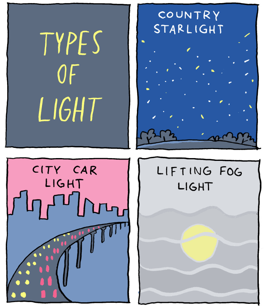 Types of Light - by Grant Snider - Incidental Comics