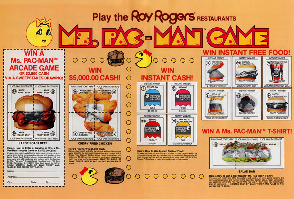 Win Ms. Pac-Man at Roy Rogers 🍗 - The Retroist