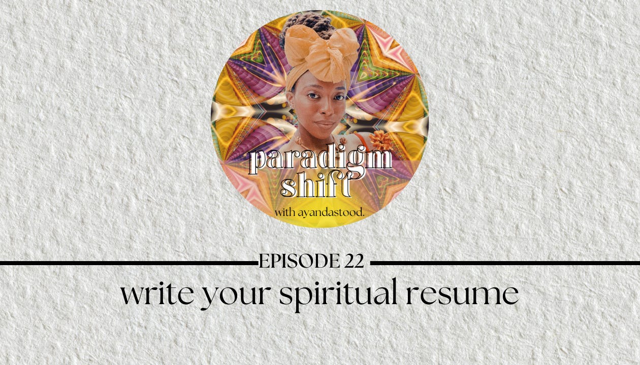 write your spiritual resume 🌻 - soul salon