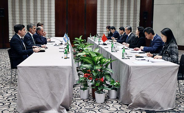 Wang Yi meets Allison, Merz, Kallas, Baerbock, Werthein, Rutte, Scholz ...