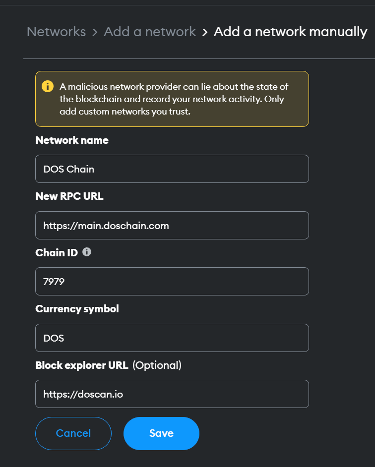 How do I set up MetaMask on DOS Chain? – MetaDOS