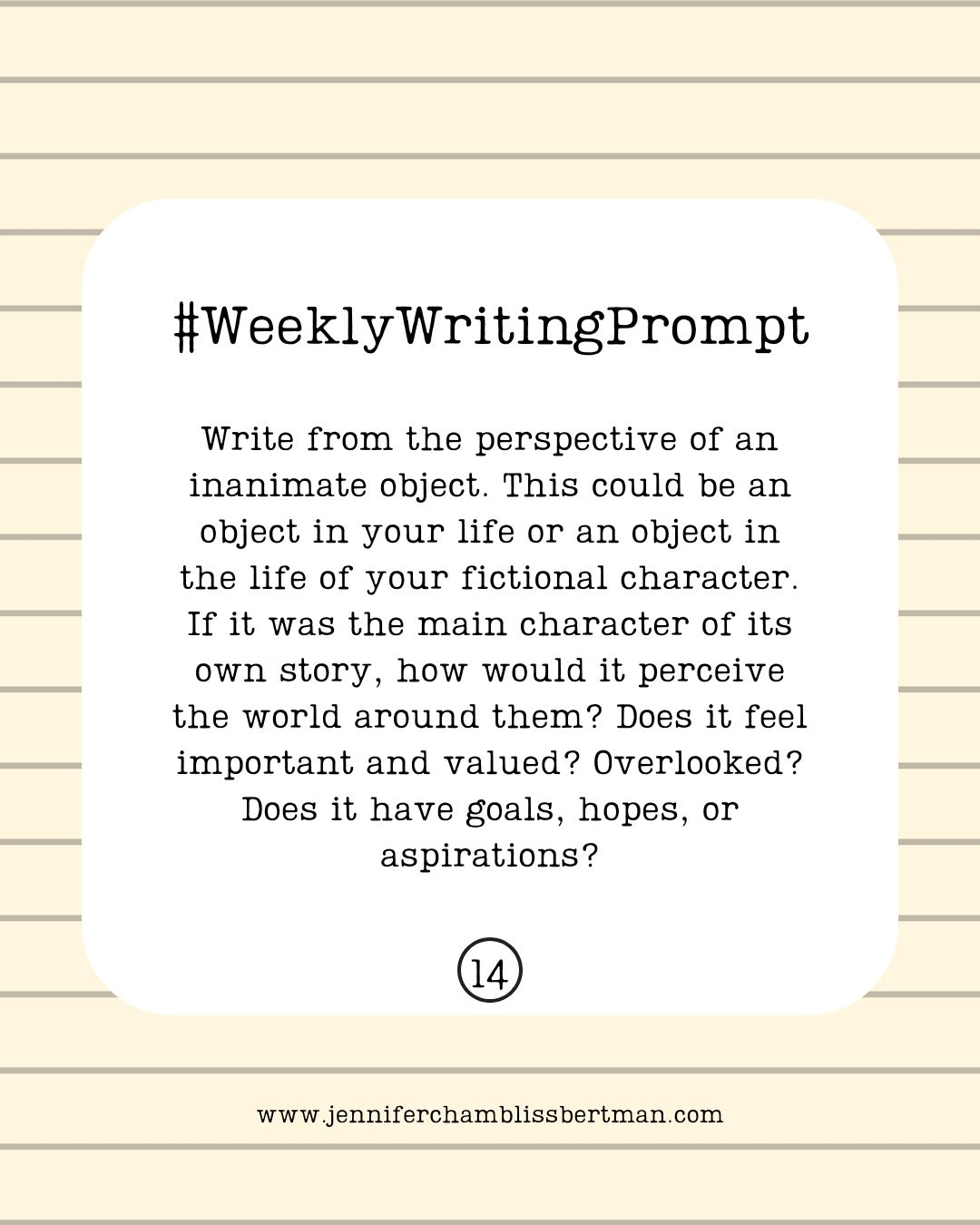 Writing Prompt #14: It's Giving Main Character Energy - Jennifer ...