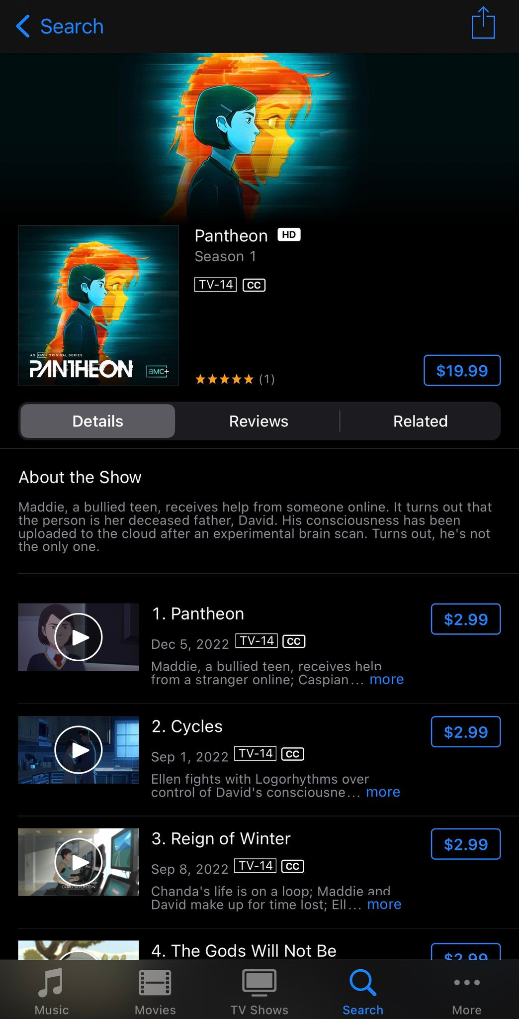 Pantheon is now available on Apple TV (and elsewhere)
