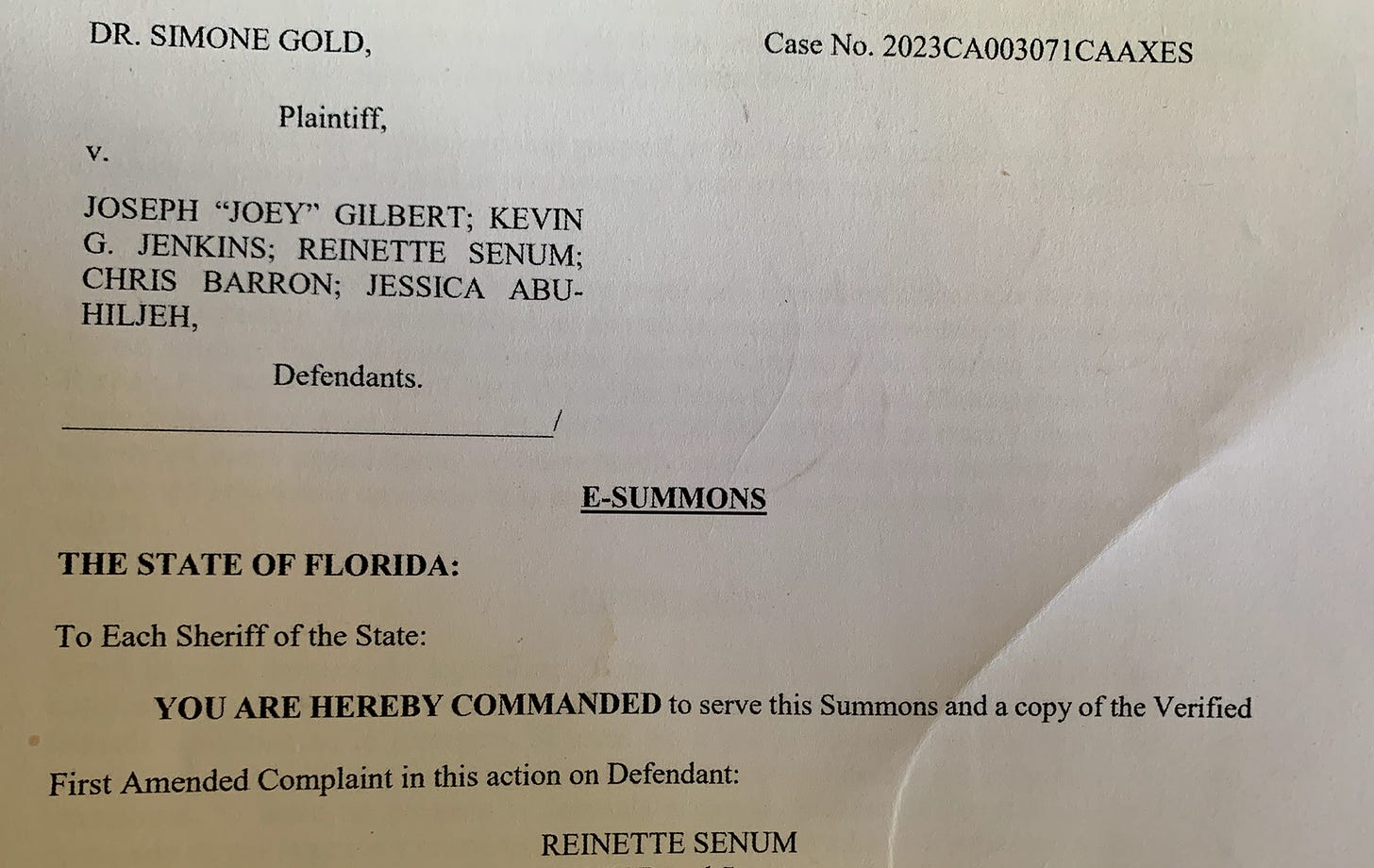 REINETTE SENUM is a friend of mine! 'Simone Gold's $15M Defamation ...