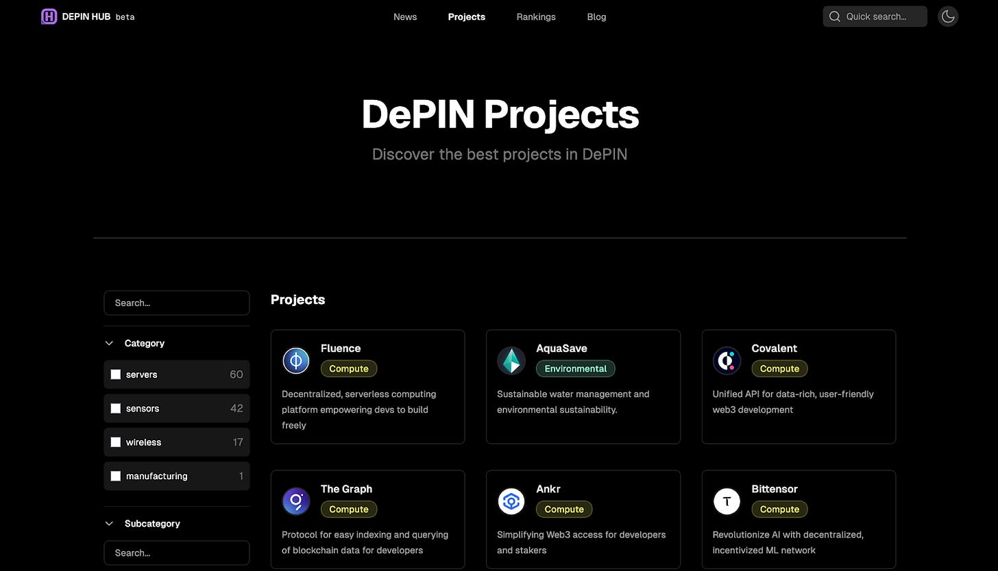 DePIN挖礦教學｜項目聚合站 DePIN Hub 介紹﹐埋伏空投必備聚寶盆 - 每日幣研