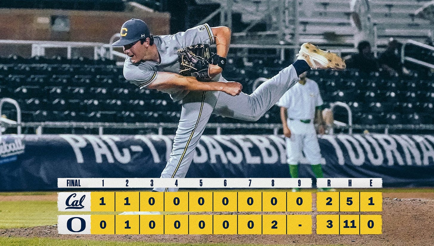 Late Rally by Oregon Ends Cal Baseball's Season