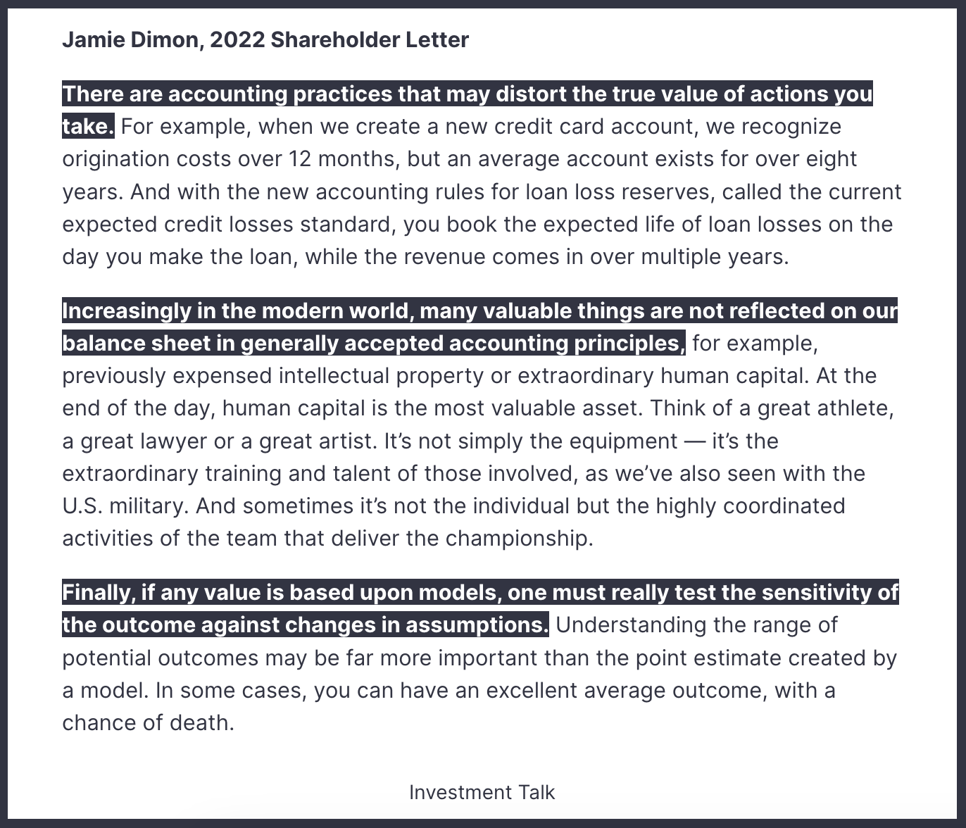 What's On Dimon's Mind? - by Conor Mac - Investment Talk
