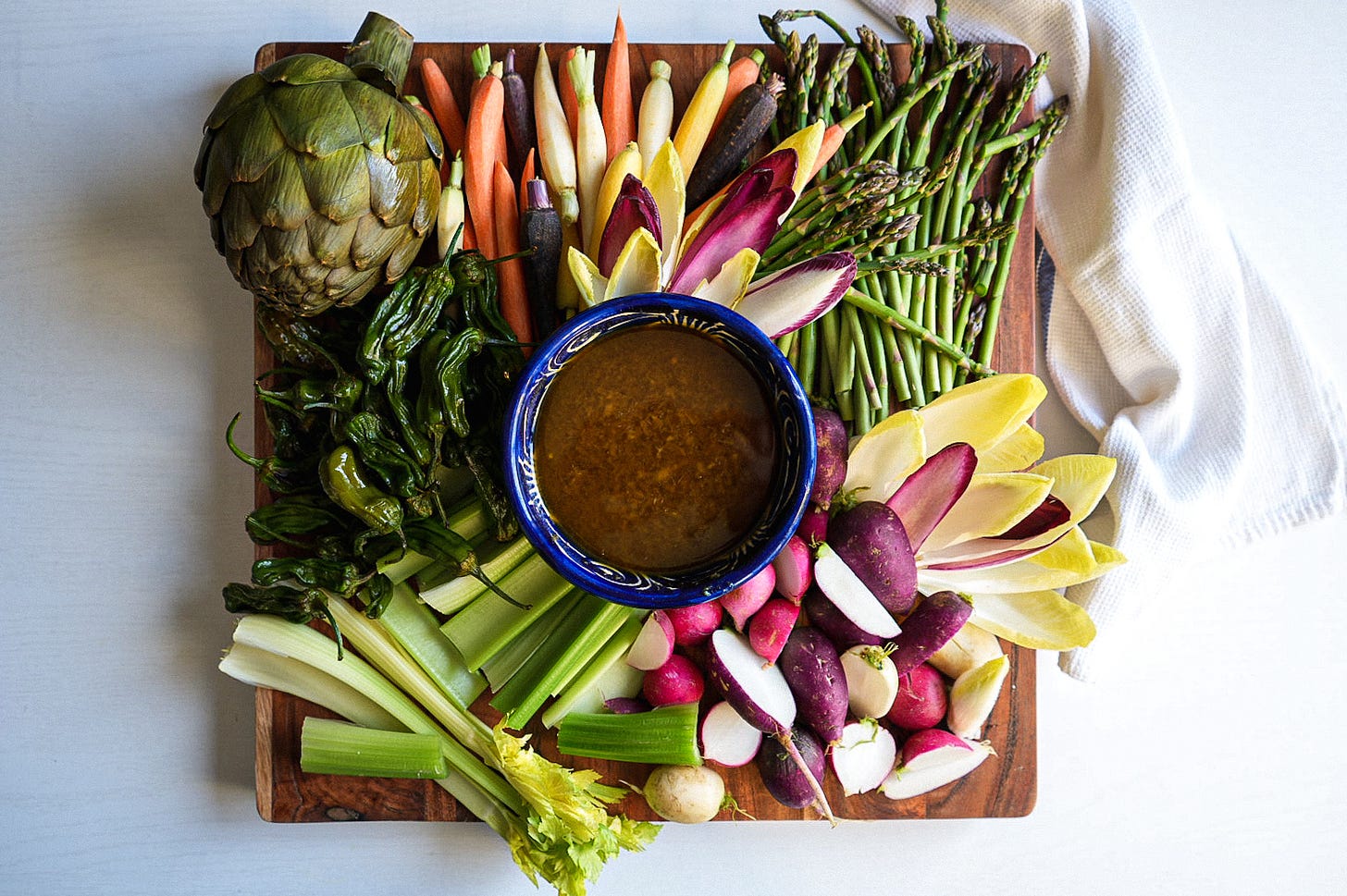 Vibrant Vegetable Board with Bagna Càuda