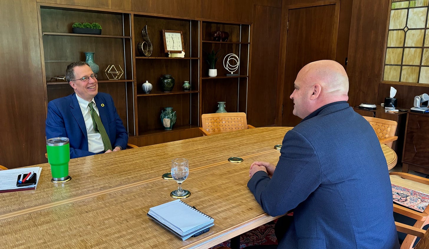 Canzano: Oregon President Karl Scholz goes 1-on-1