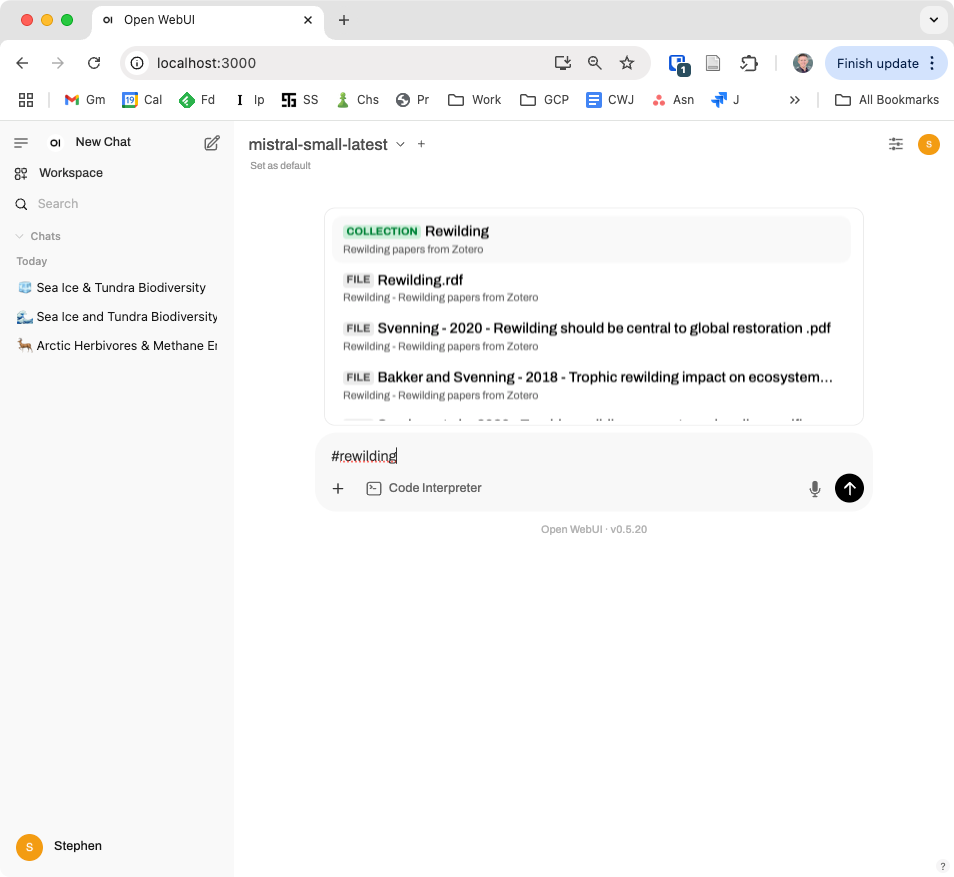 Build a local RAG application with Open WebUI to chat with your Zotero library