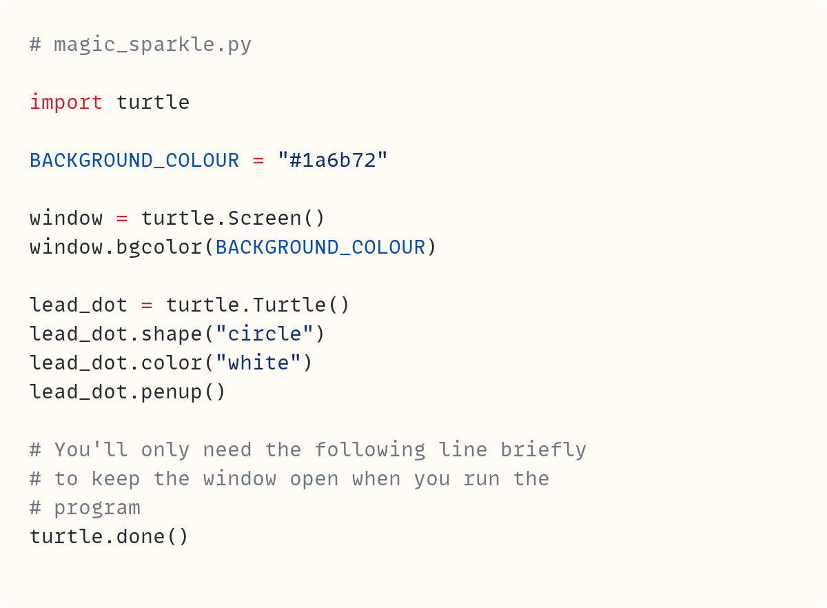 A Touch of Randomness Makes The Magic Sparkle • A Python `turtle` Animation