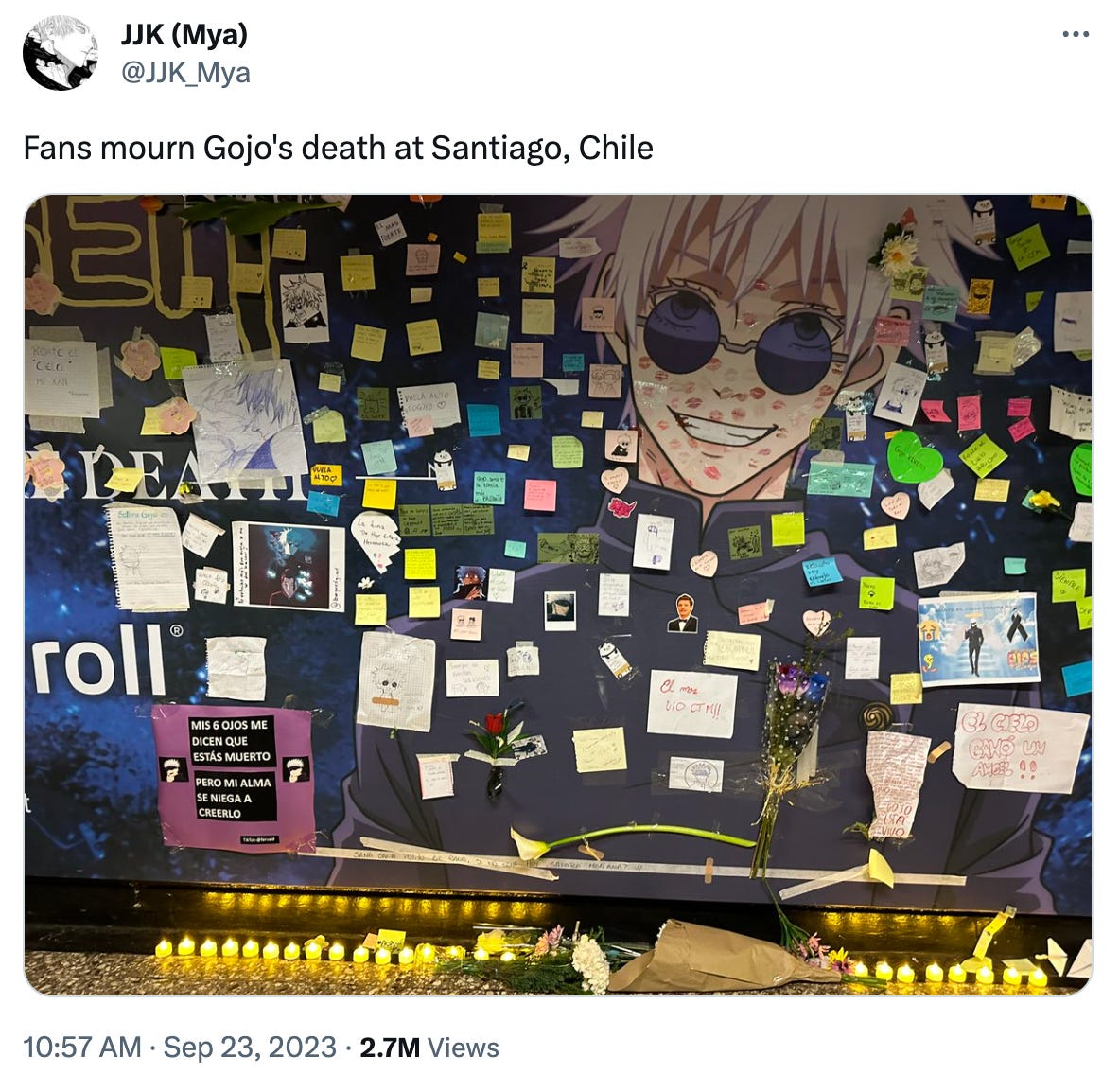 Jujutsu Kaisen Fans Mourn Gojo’s Death in Real Life and it’s Unreal