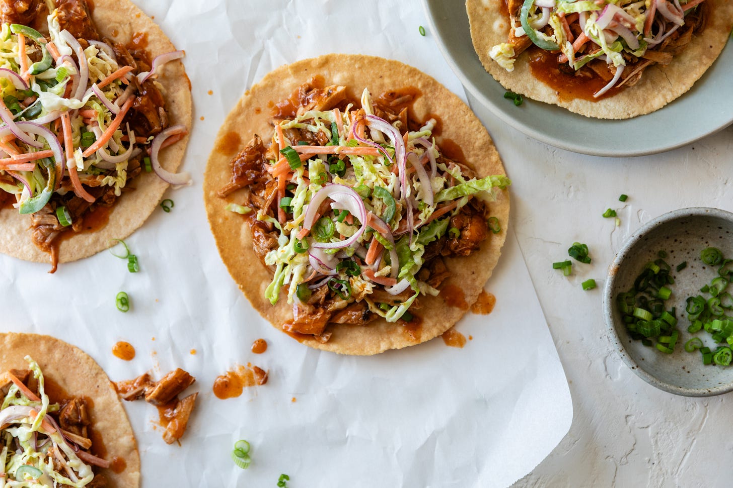 Hickory Pork Tostadas with Jalapeño Slaw