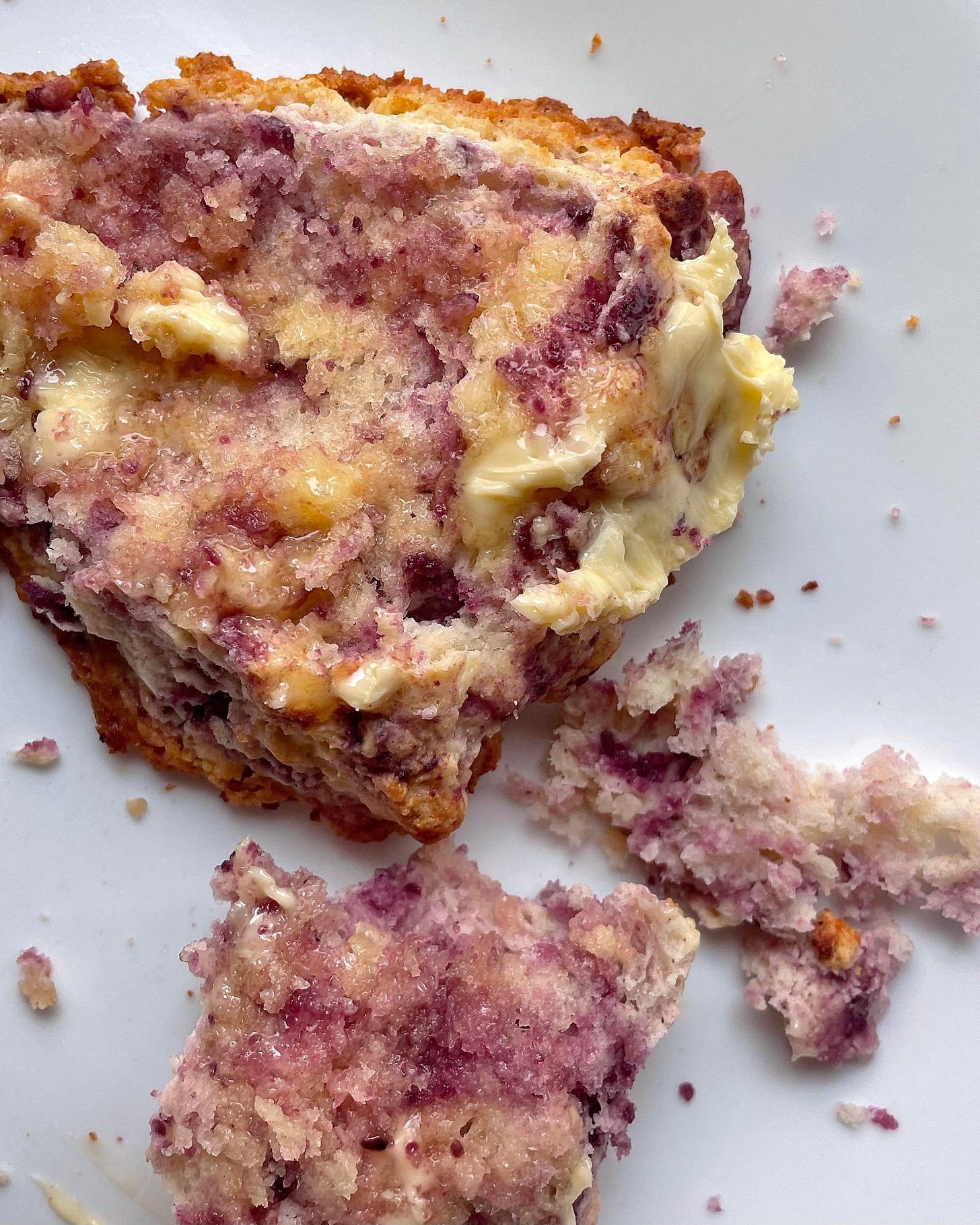 ube halaya toasted rice scones - Elisa | saltedrye