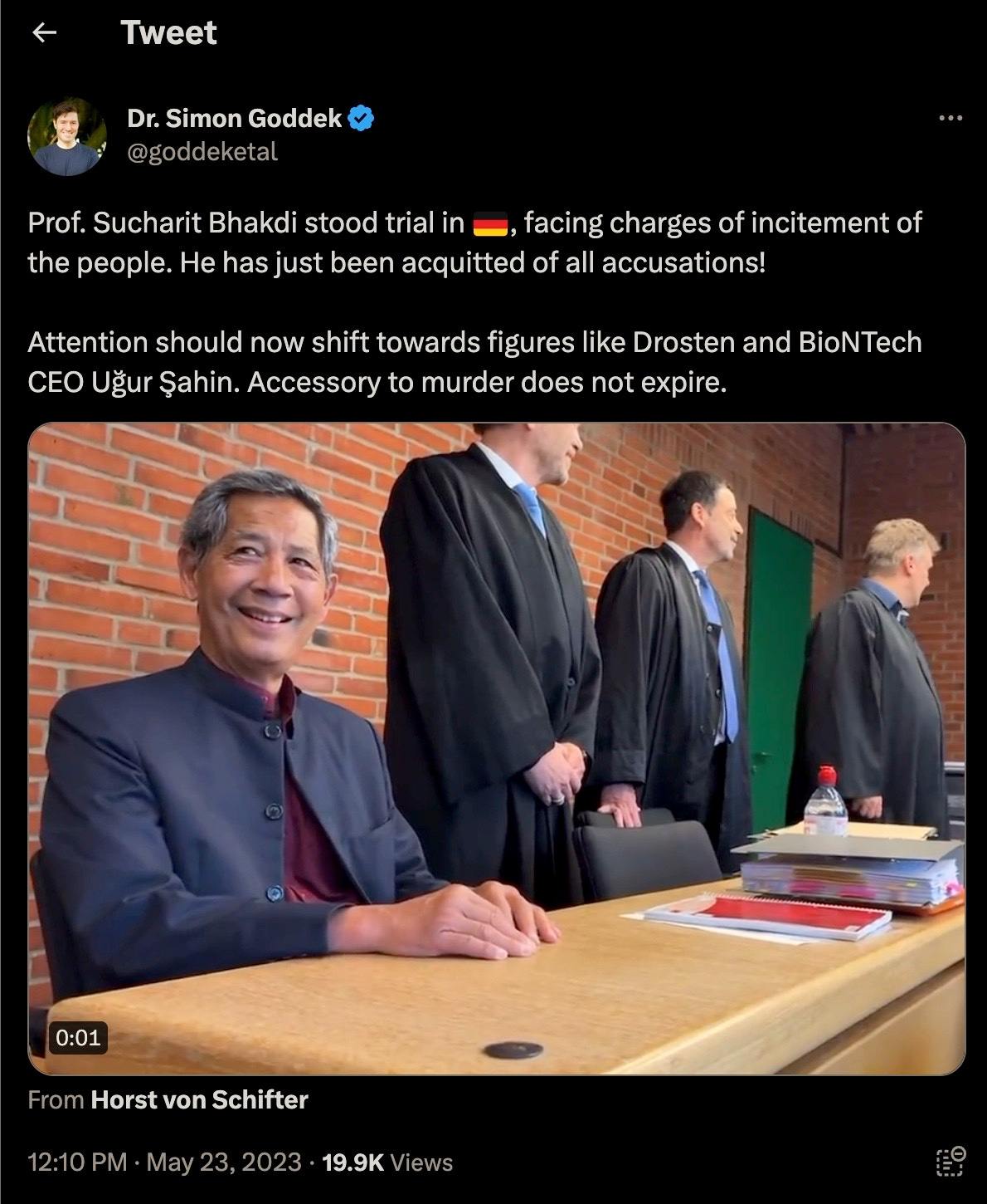 BREAKING: Prof. Sucharit Bhakdi Stood Trial in Germany, Facing Charges ...