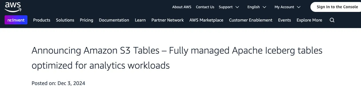 Amazon (S3) Tables - by Daniel Beach