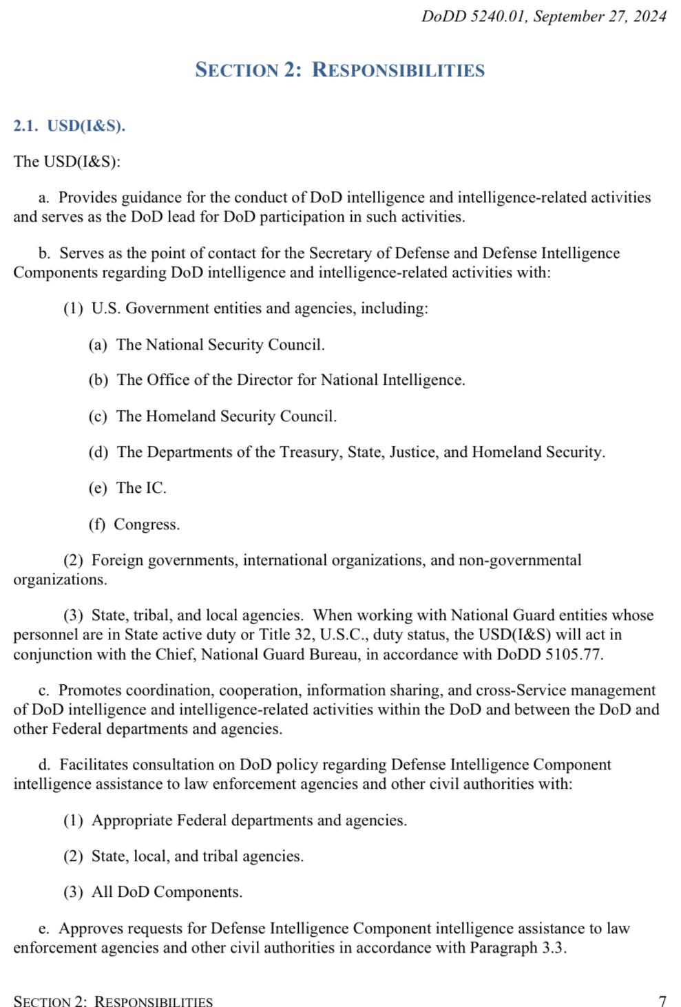 The DoD Quietly Reissues DoD Directive 5240.01, Expanding the Use of ...