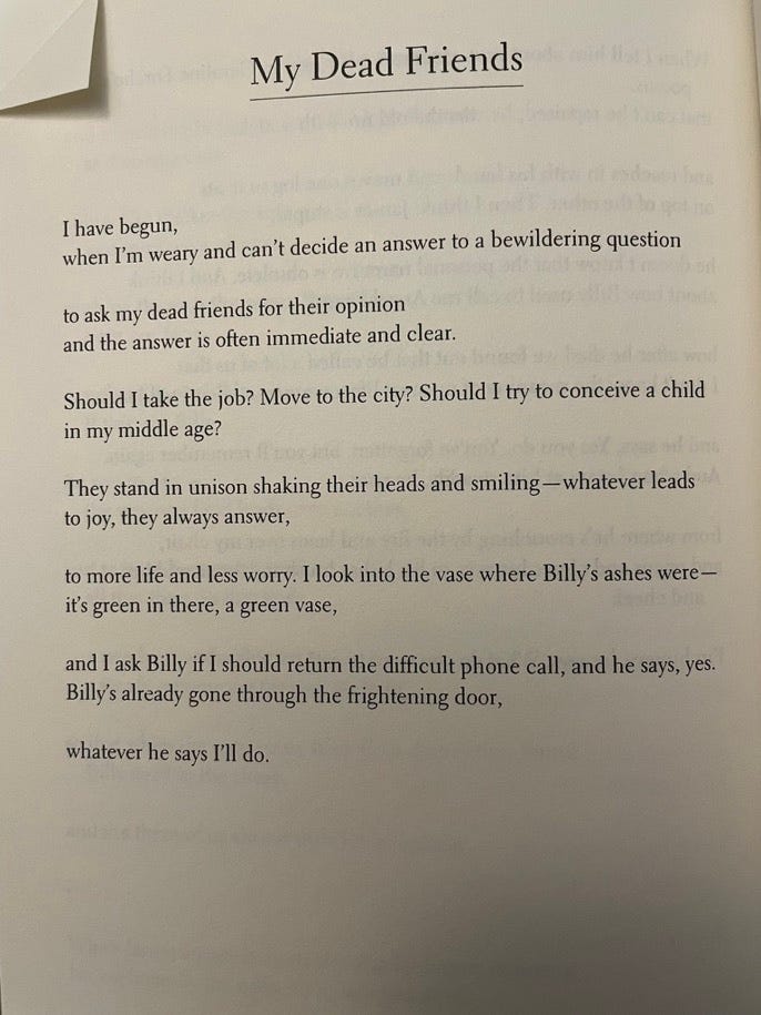 poetry pocket: my dead friends, marie howe - Ars Poetica