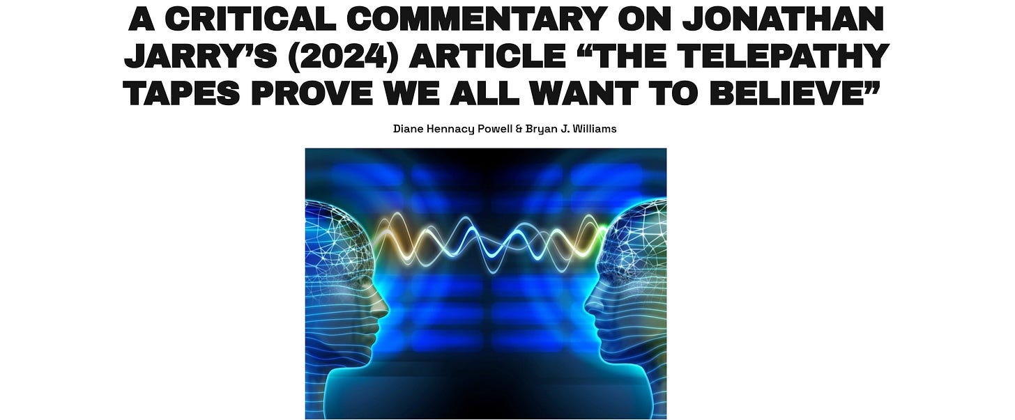 Setting the Record Straight: The Telepathy Tapes and Scientific Rigor